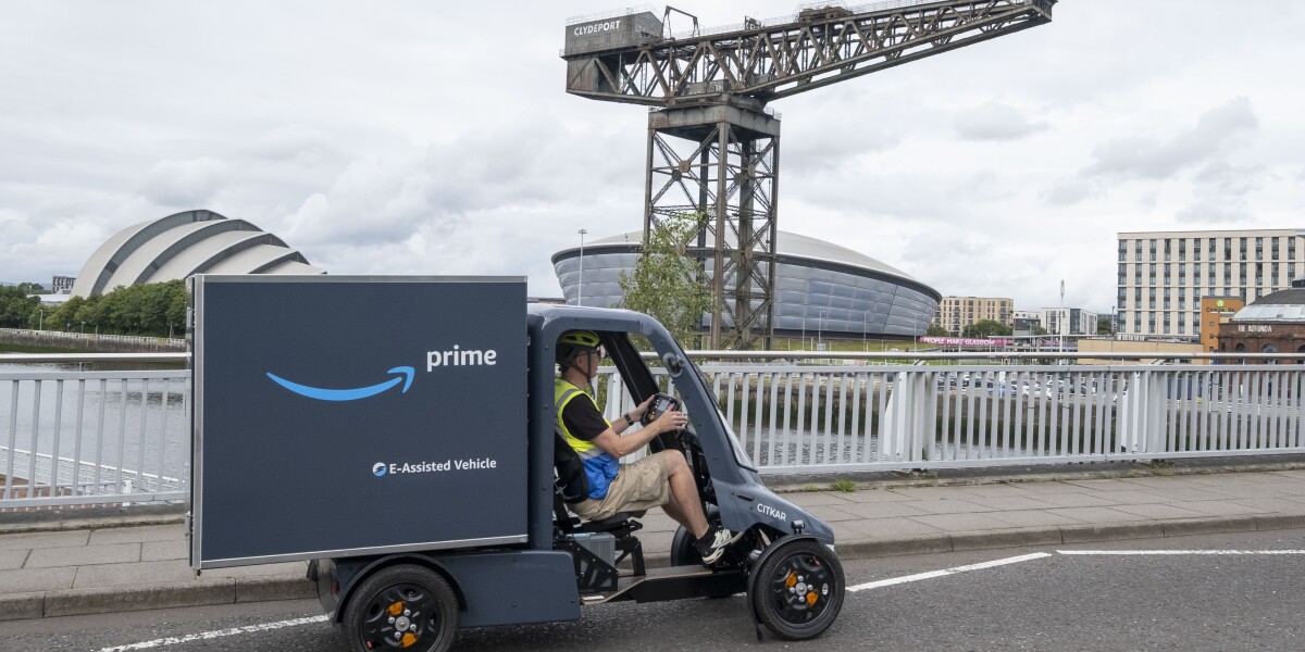 Electric-powered Amazon deliveries in Scotland