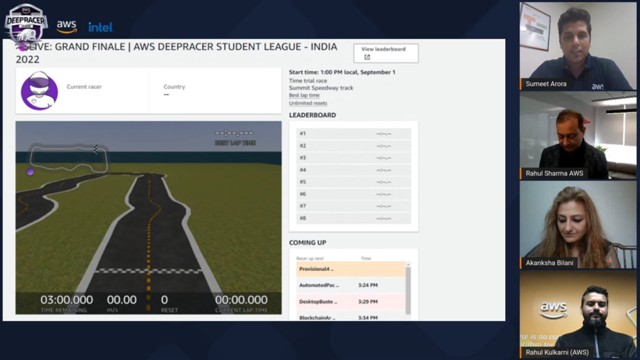 Winners of DeepRacer Student League 2022 | AI & Machine Learning Event - About Amazon India