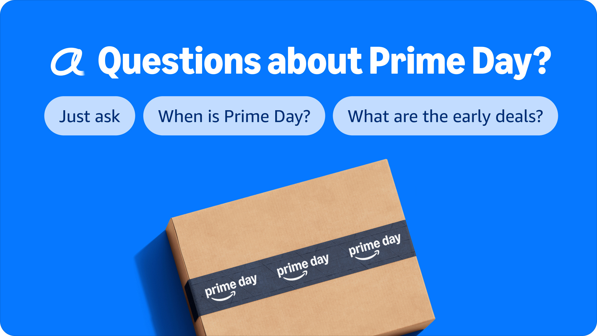 Amazon Prime Day package with three customer inquiry options asking ...